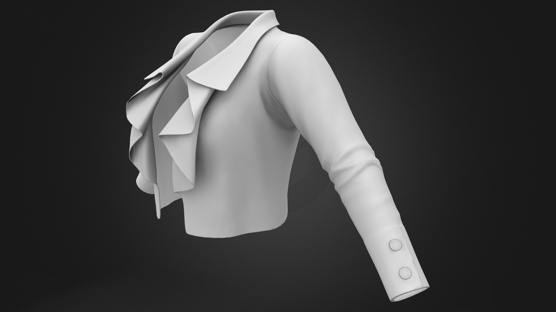 Pink Ruffled Front Jacket 3D Model - TurboSquid 2000883