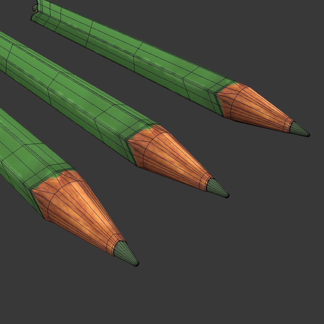 3d Broken Pencil Model