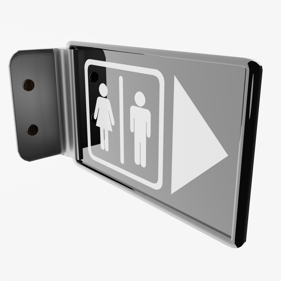 Restroom Sign - Wall Mounted model - TurboSquid 2114013