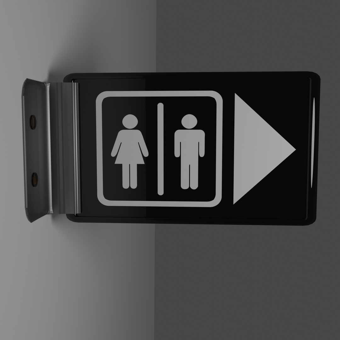 modelo 3d Restroom Sign - Wall Mounted - TurboSquid 2114013