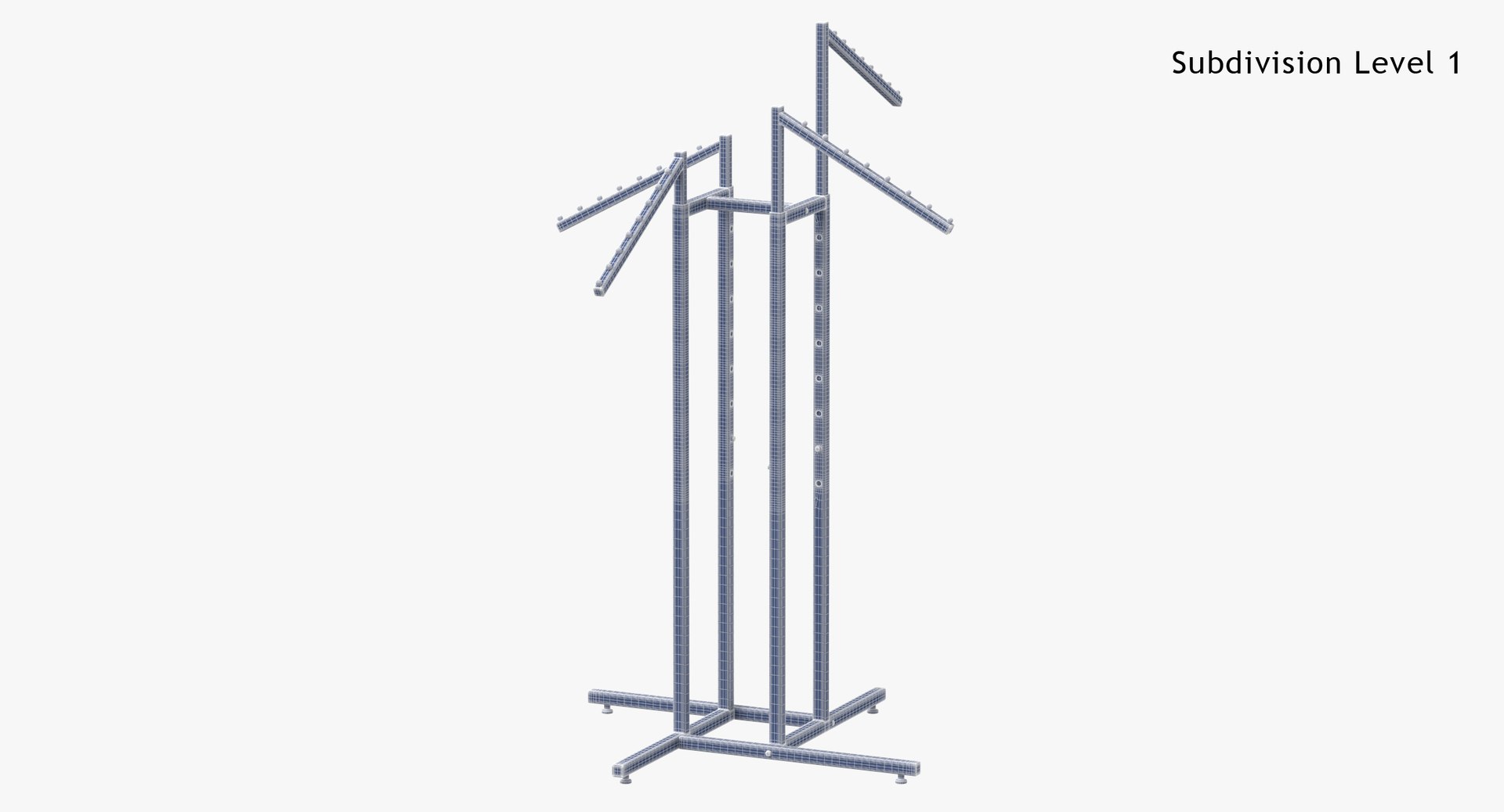 Clothing 4 Way Rack 02 Metal Black and White 3D model - TurboSquid 1965920