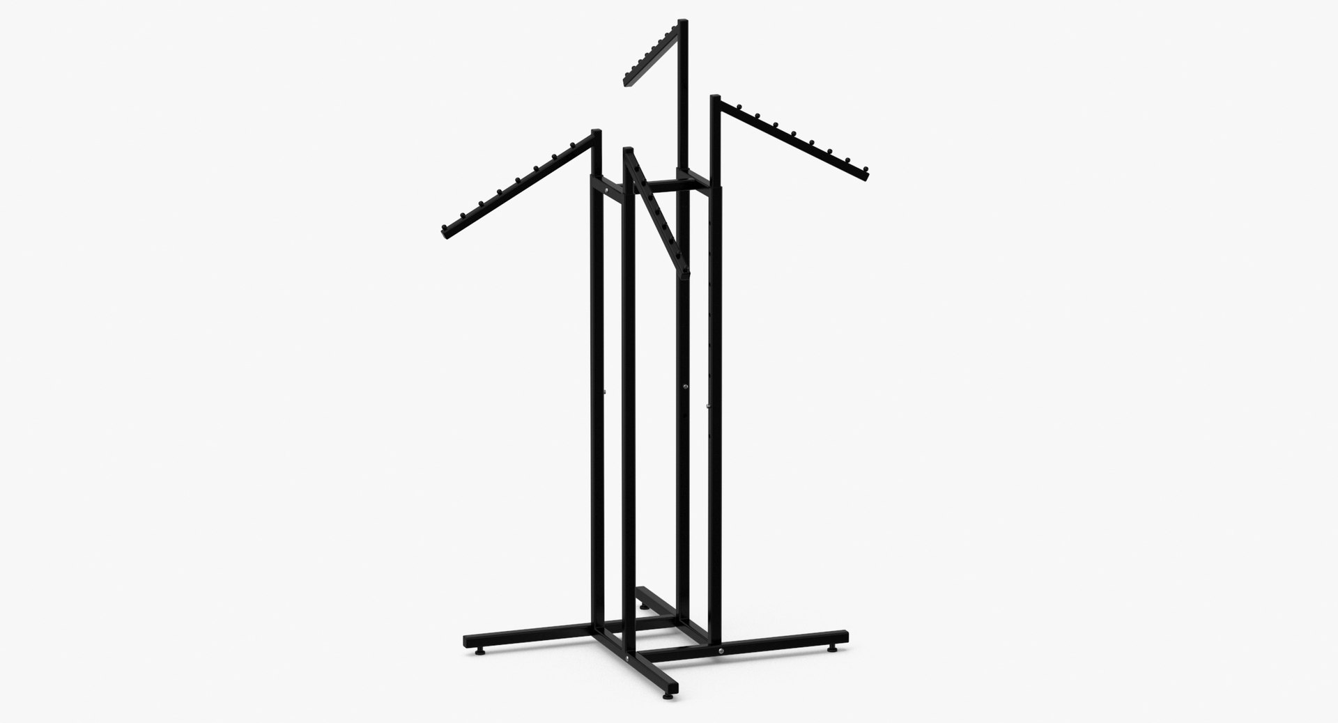 Clothing 4 Way Rack 02 Metal Black and White 3D model - TurboSquid 1965920