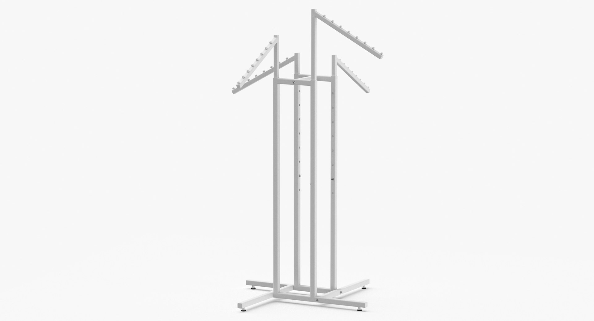 Clothing 4 Way Rack 02 Metal Black and White 3D model - TurboSquid 1965920