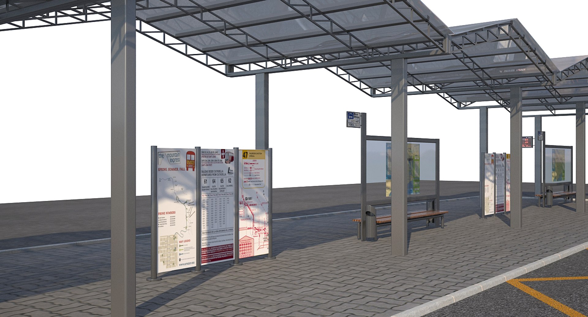 3d Model Of Bus Stop