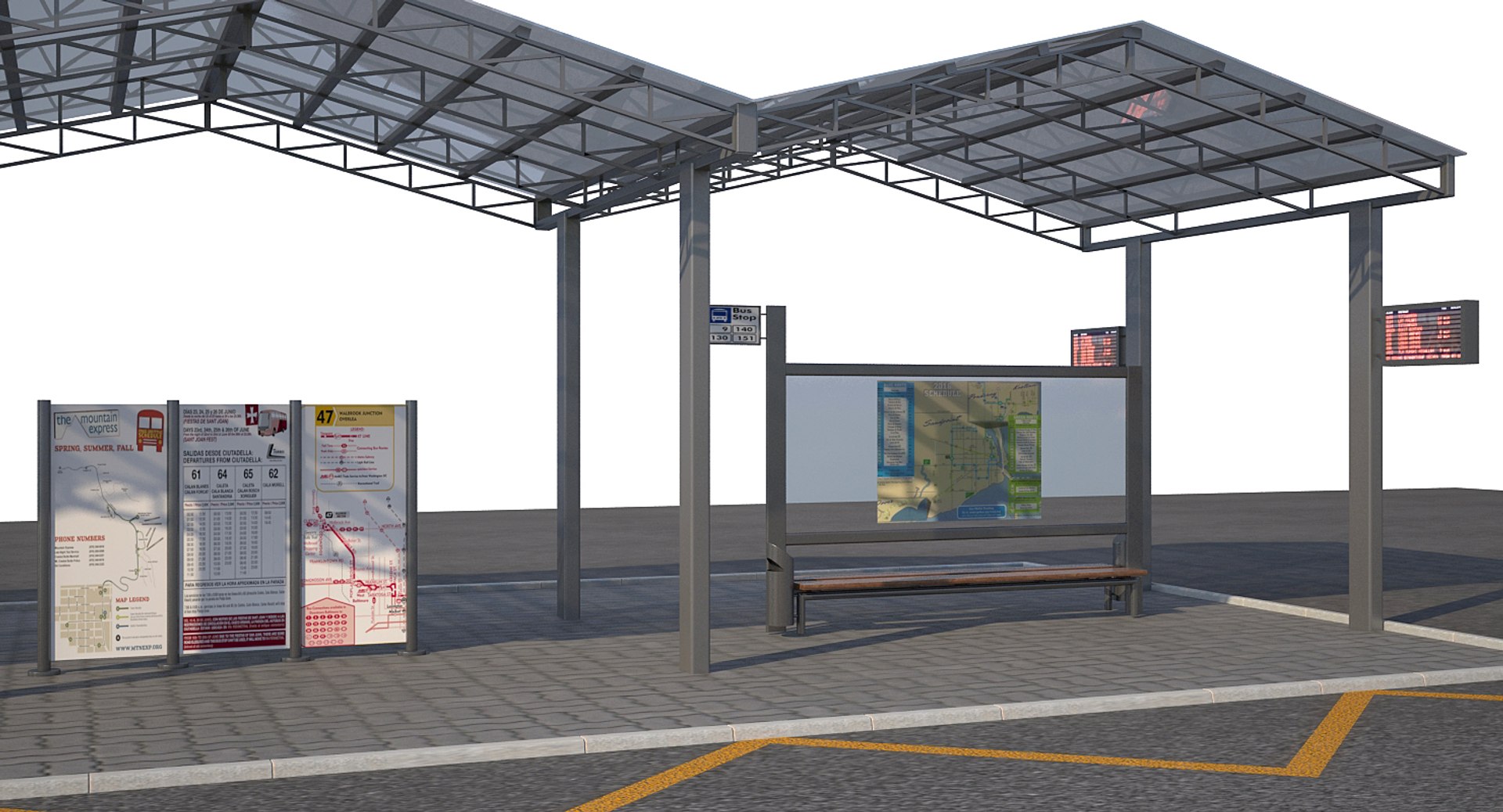 3d Model Of Bus Stop