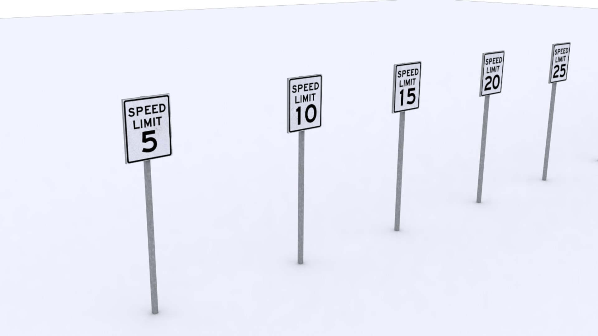 speed limit signs 3d model