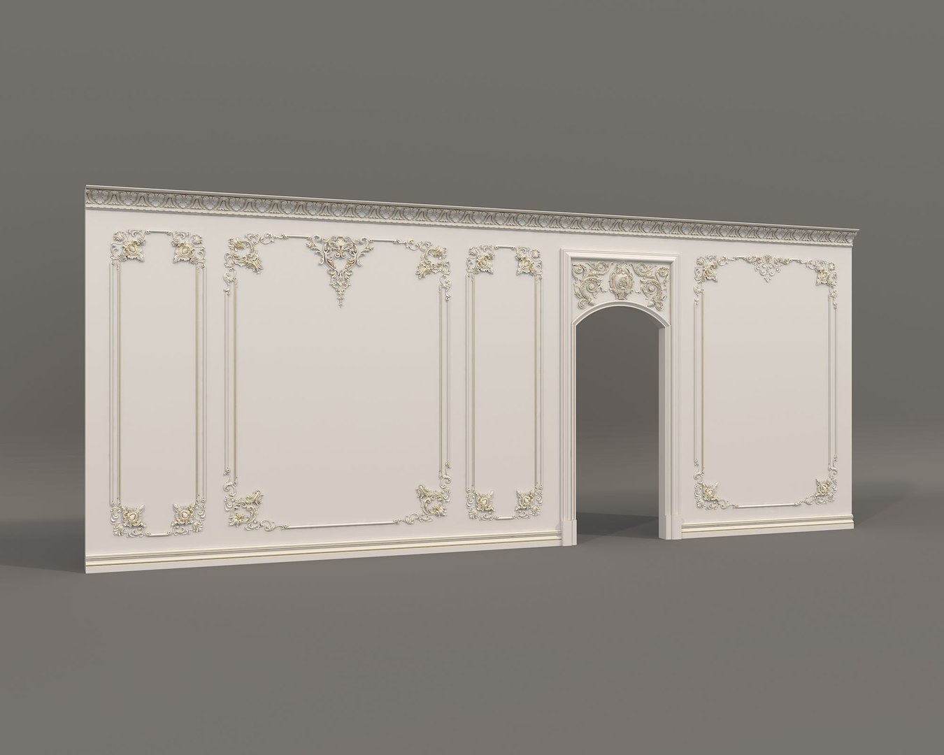3D Wall Molding In Classic French Style 45 Model - TurboSquid 2276664