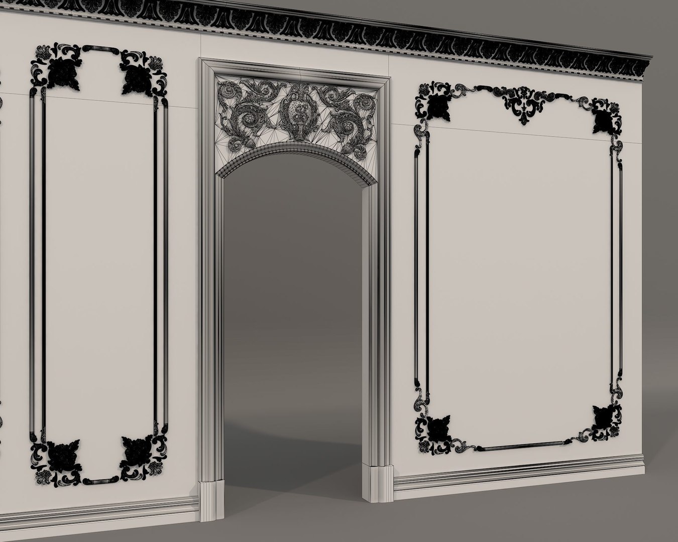 3D Wall Molding In Classic French Style 45 Model - TurboSquid 2276664