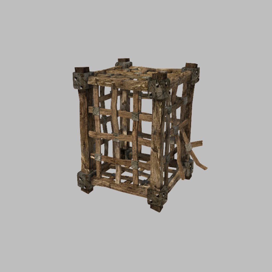 Wooden Cage 3d Obj