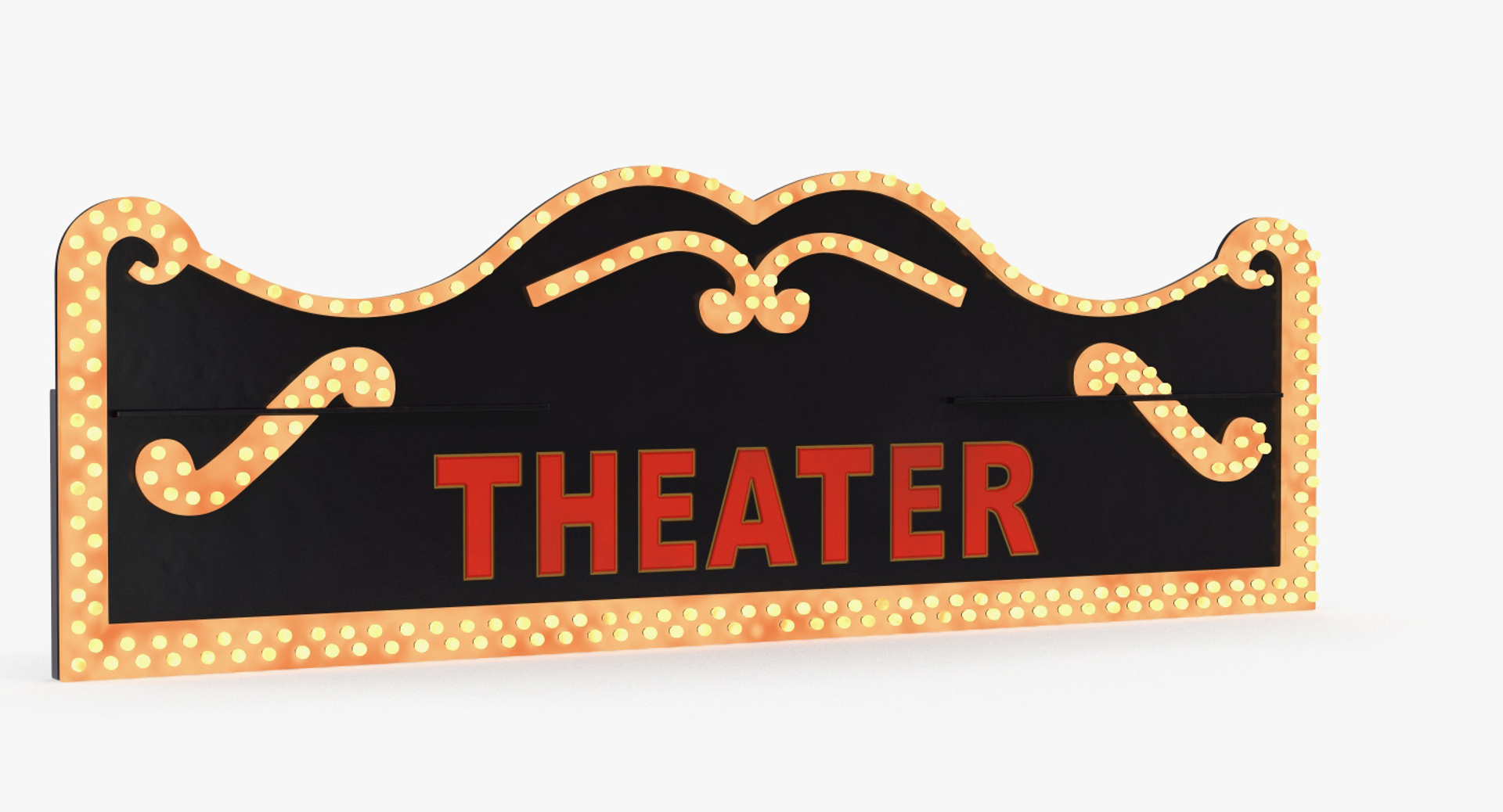 3D Decorative Theater Sign - TurboSquid 1296997