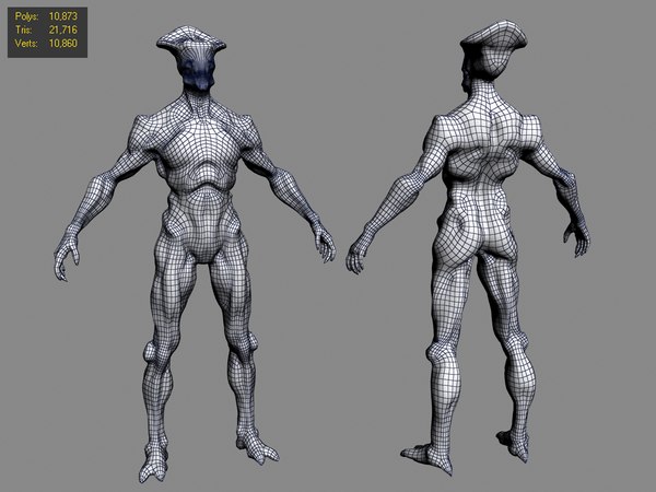 mutant humanoid human 3d max