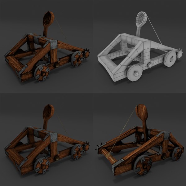modelo 3d Catapulta aparejada Low-Poly - TurboSquid 1485850