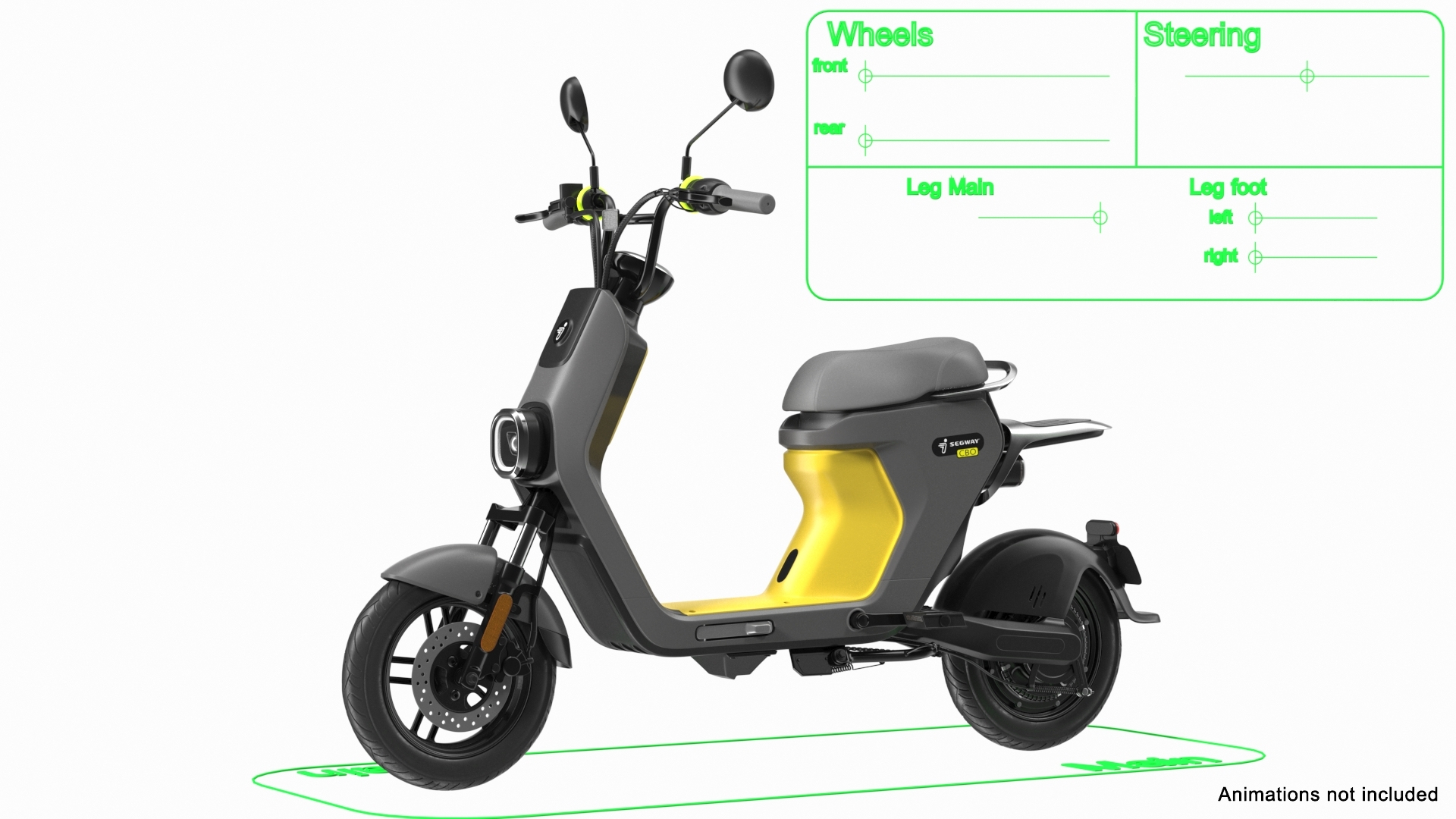Segway EMoped C80 Grey Rigged 3D Model - TurboSquid 1774706