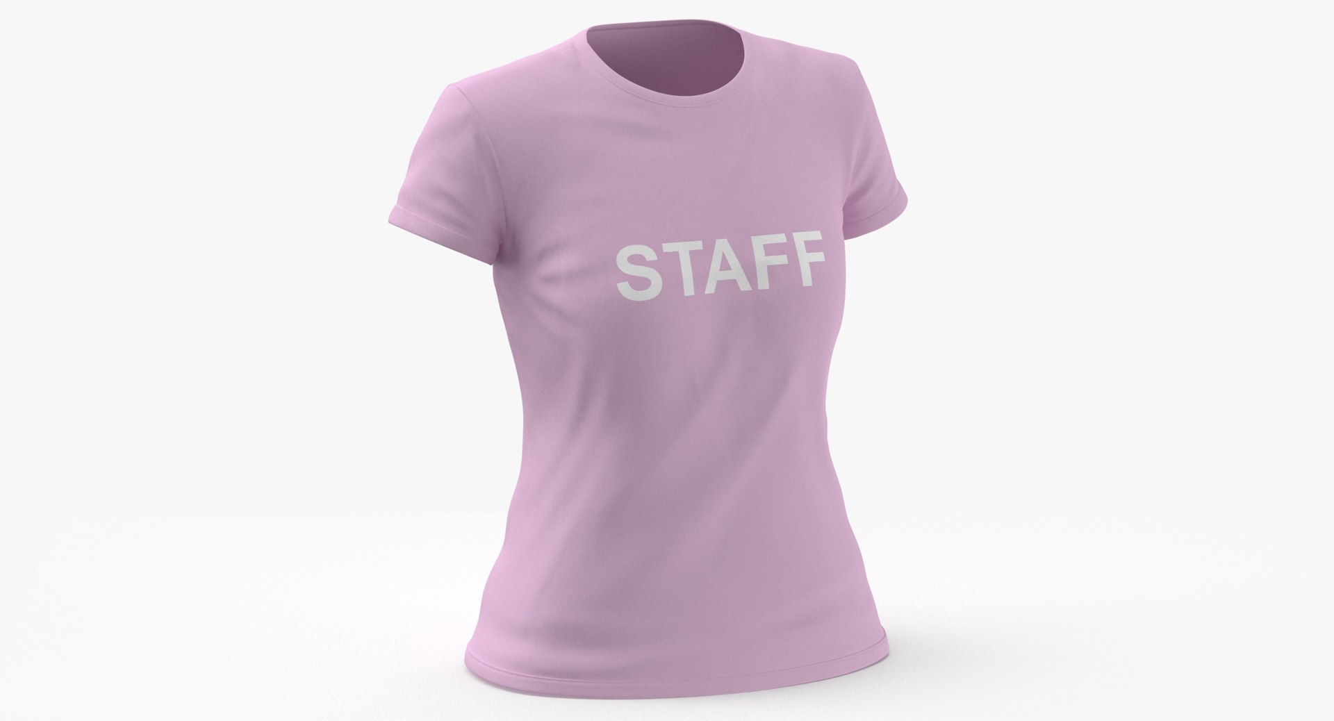 3D Female Crew Neck Worn Pink Staff 02(1) - TurboSquid 1731330