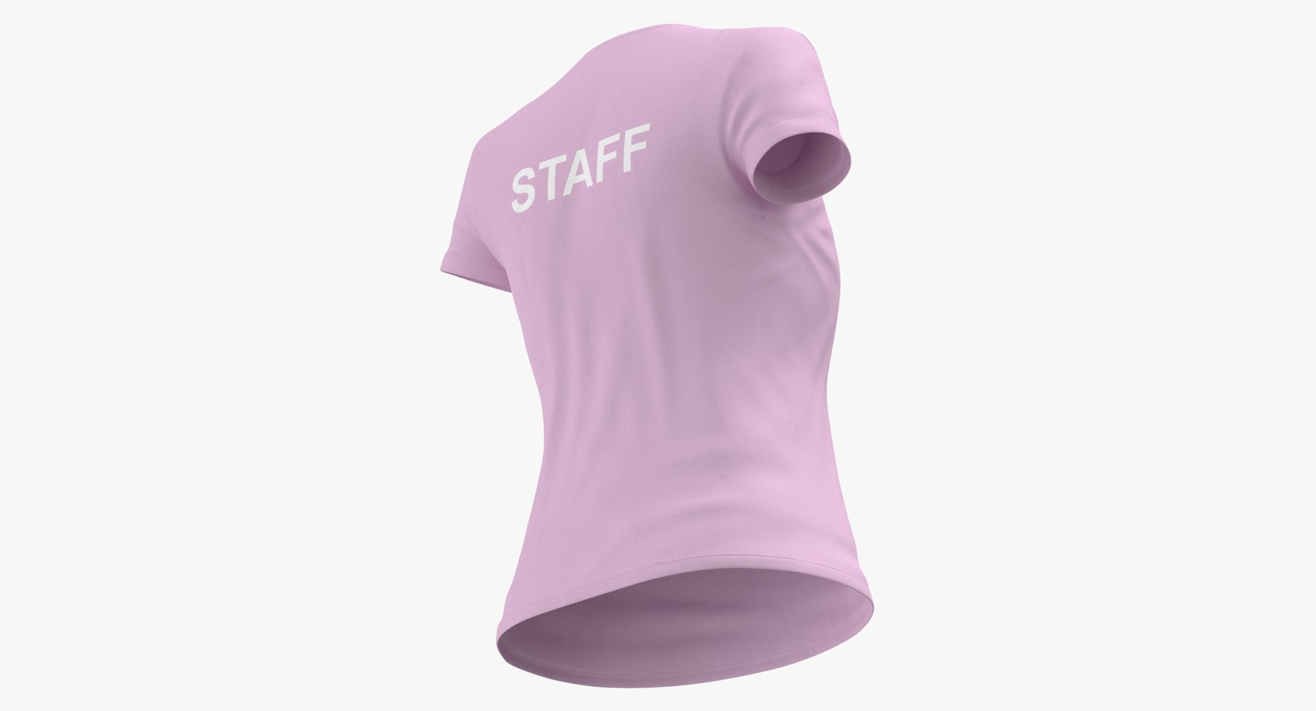 3D Female Crew Neck Worn Pink Staff 02(1) - TurboSquid 1731330
