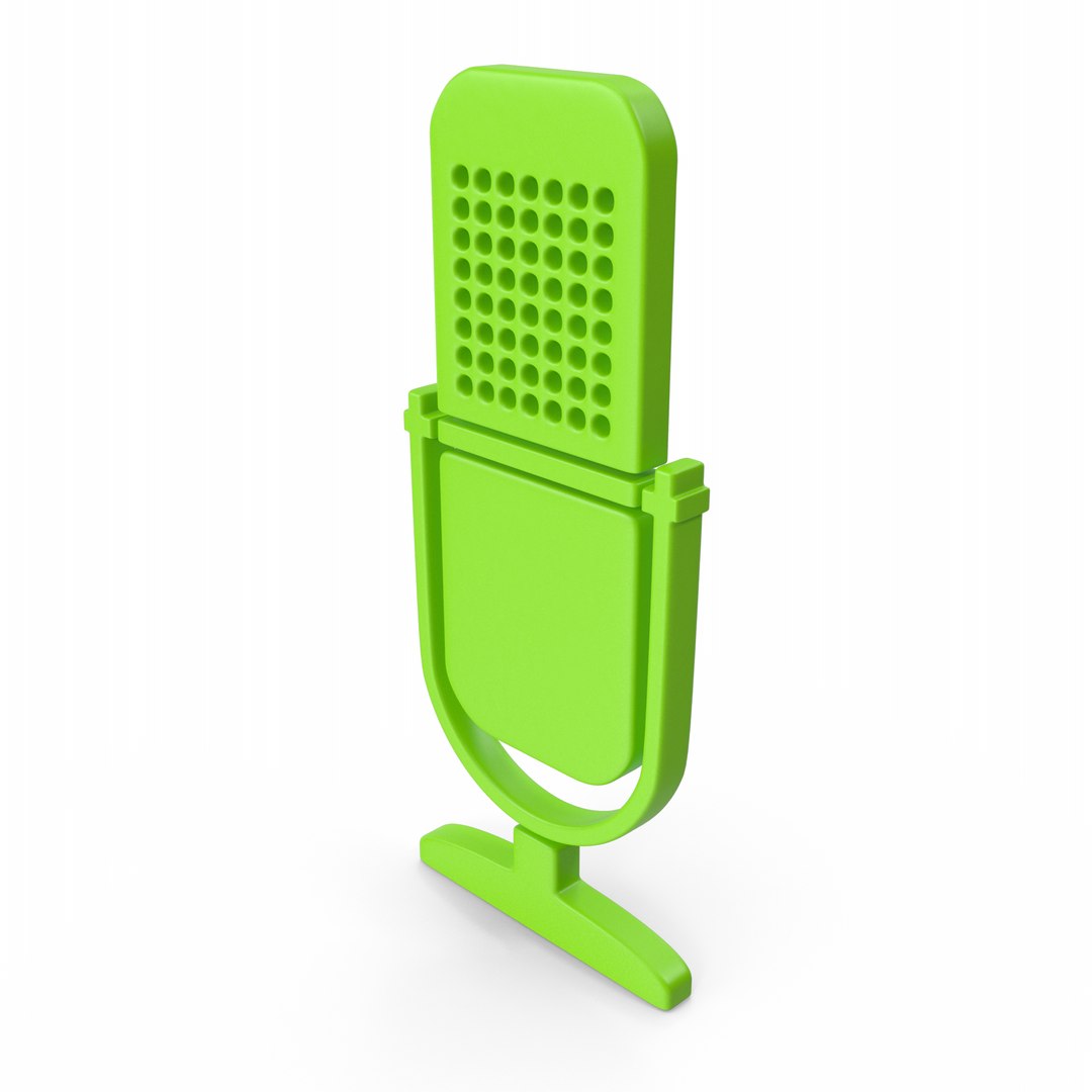 Microphone Icon Green 3D Model - TurboSquid 2323898