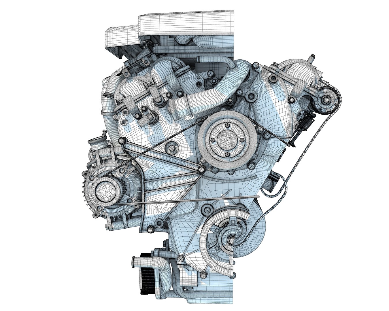 V6 Car Engine Cutaway Model - TurboSquid 1338666