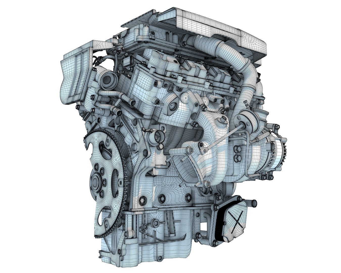V6 Car Engine Cutaway Model - TurboSquid 1338666