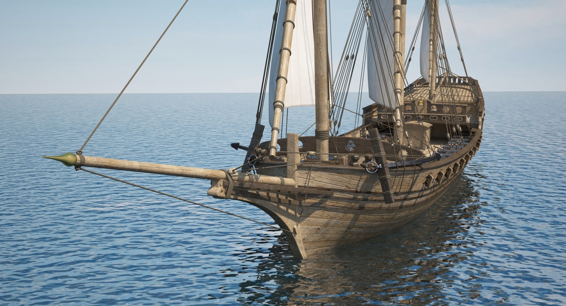 Xebec Sailing Ship 3d Max