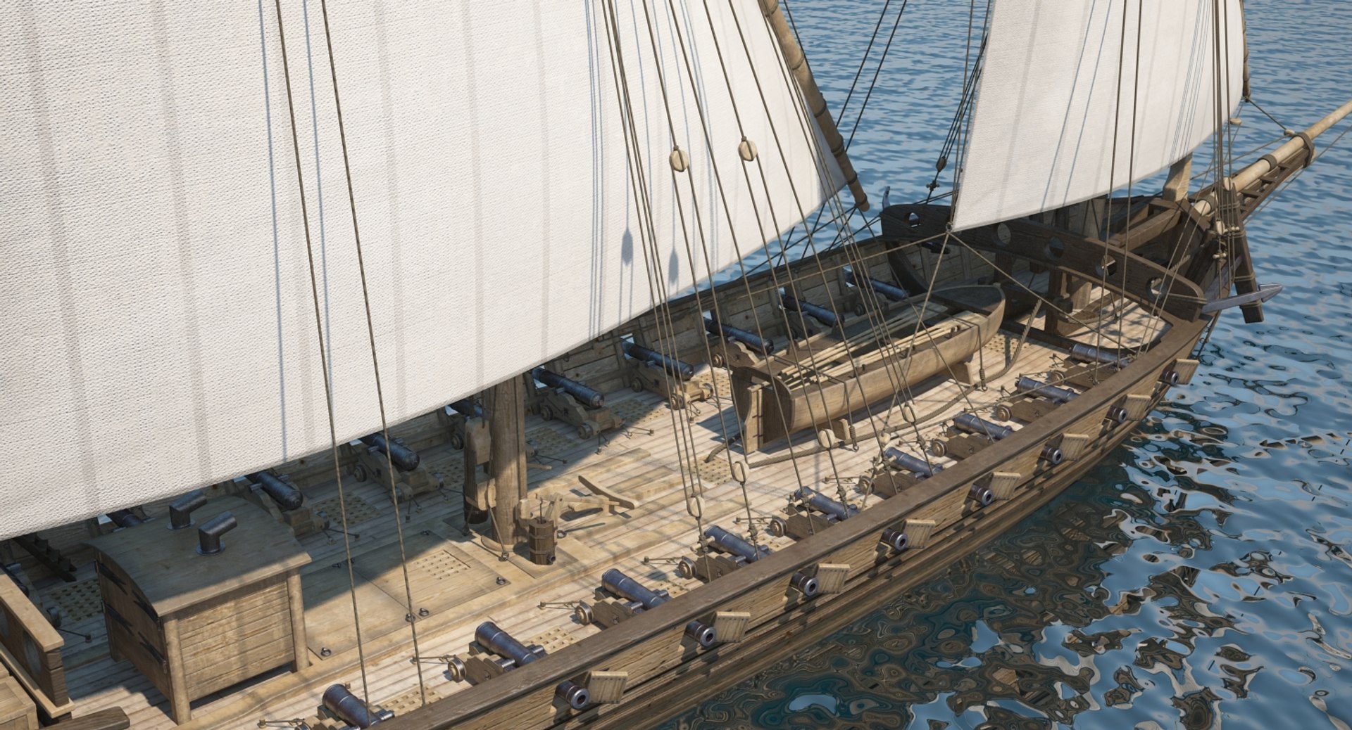 Xebec Sailing Ship 3d Max