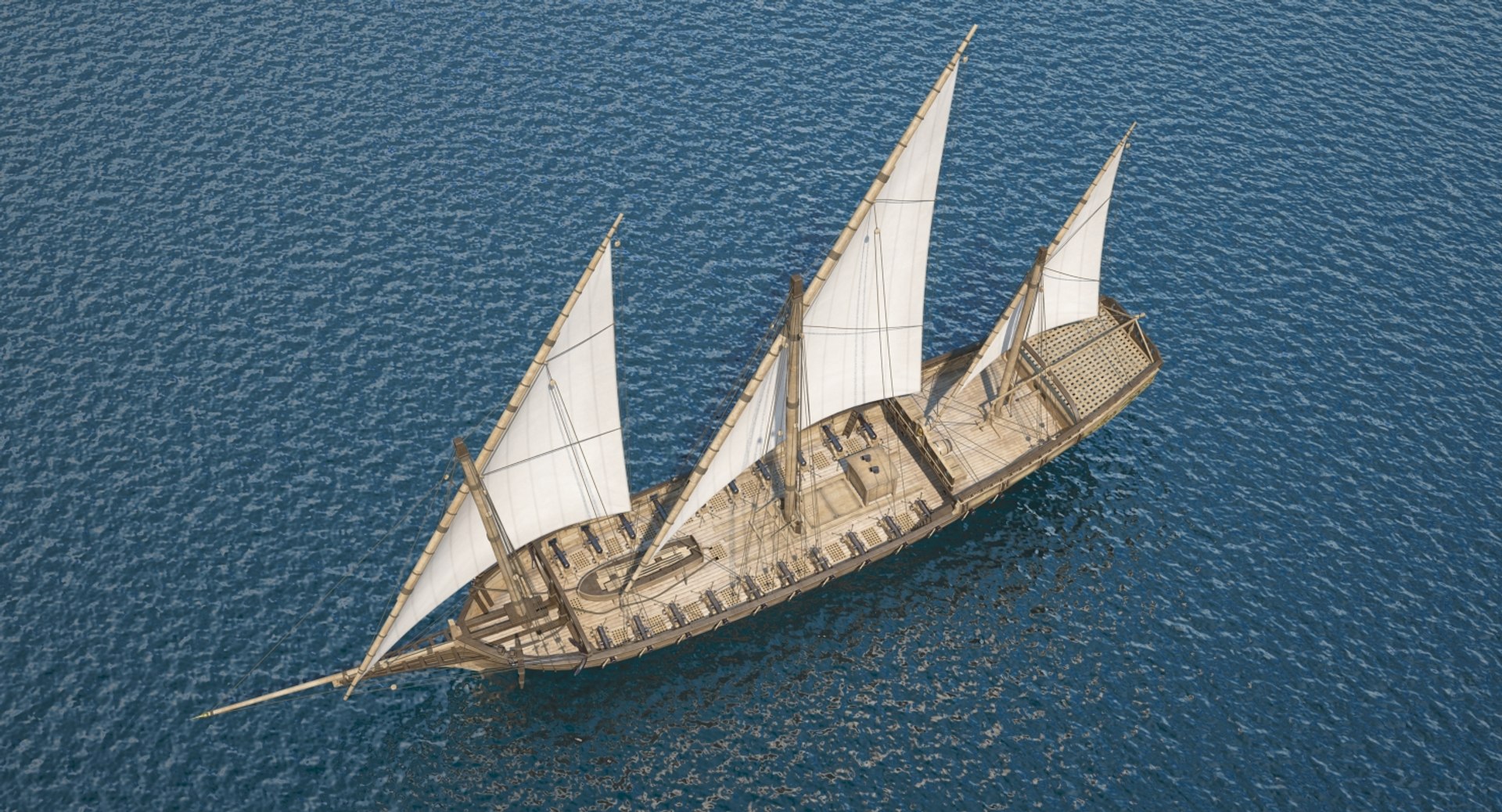 Xebec Sailing Ship 3d Max