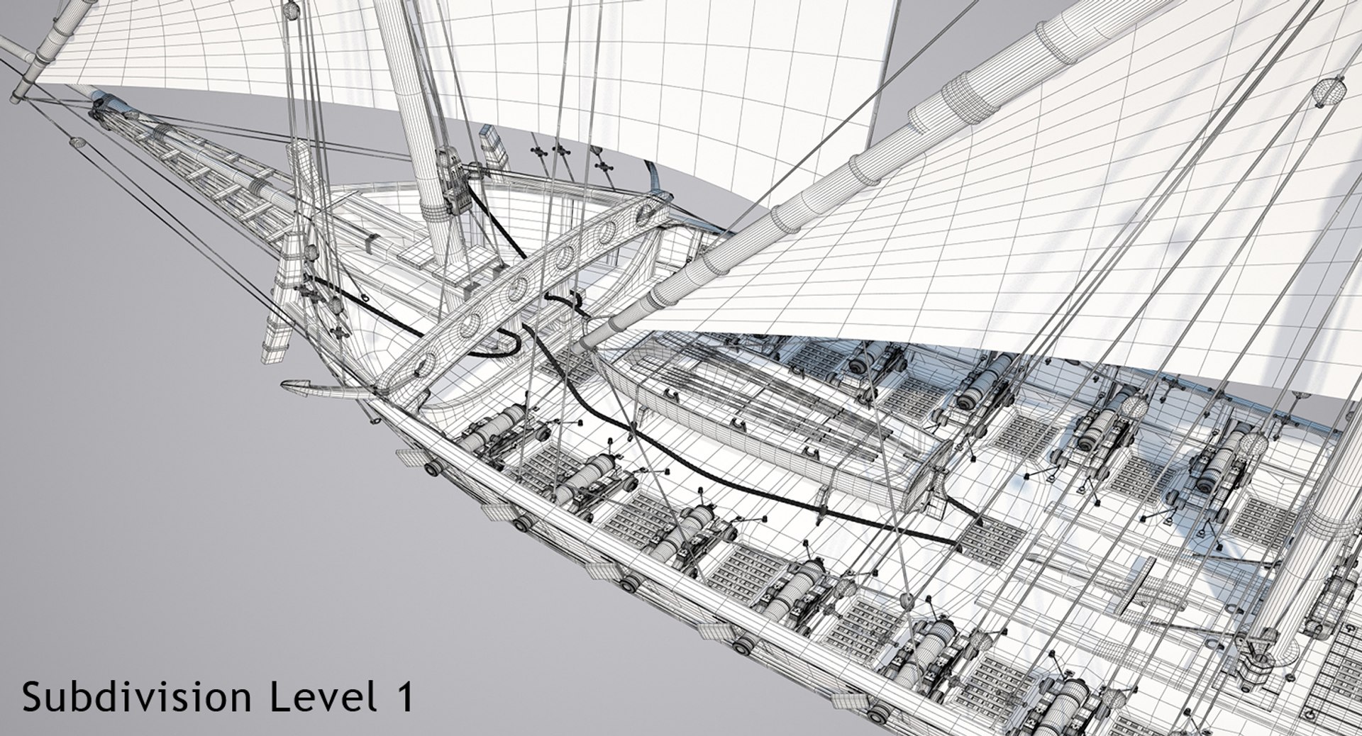 xebec sailing ship 3d max