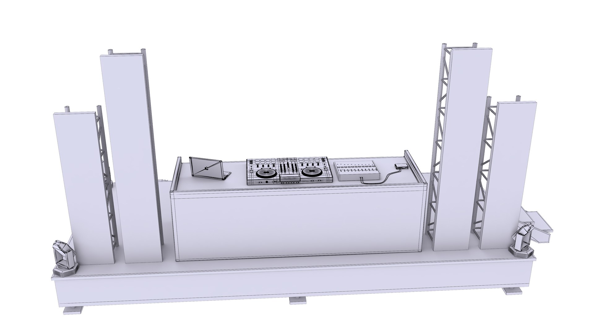 DJ Booth - Purple 3D Model - TurboSquid 1910197