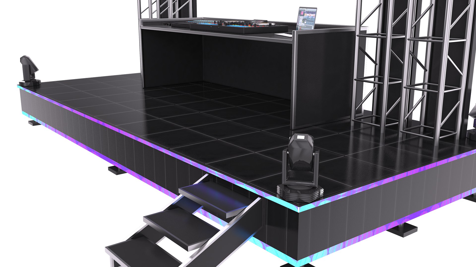 DJ Booth - Purple 3D Model - TurboSquid 1910197