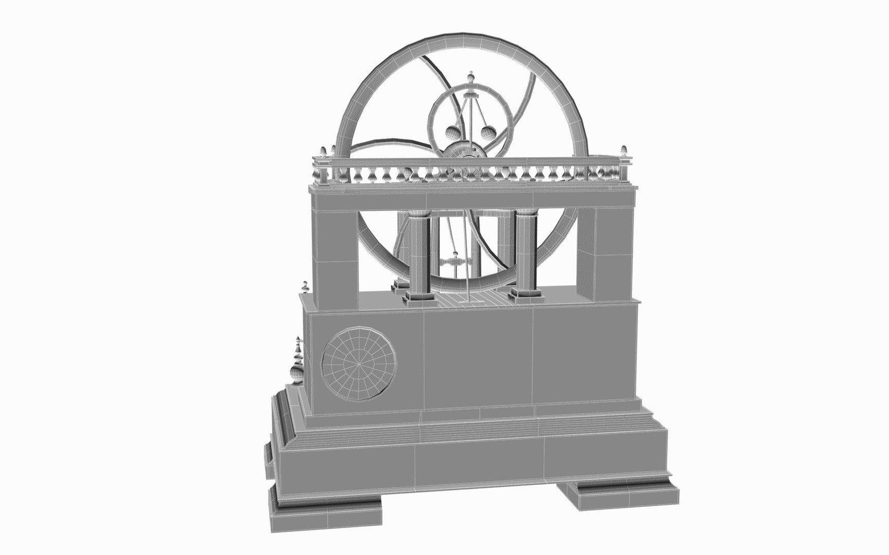 3D French Industrial Steam Engine Clock Model - TurboSquid 1777321