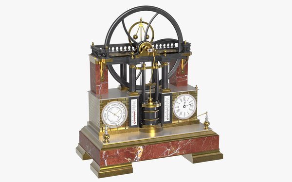 3D French Industrial Steam Engine Clock model - TurboSquid 1777321