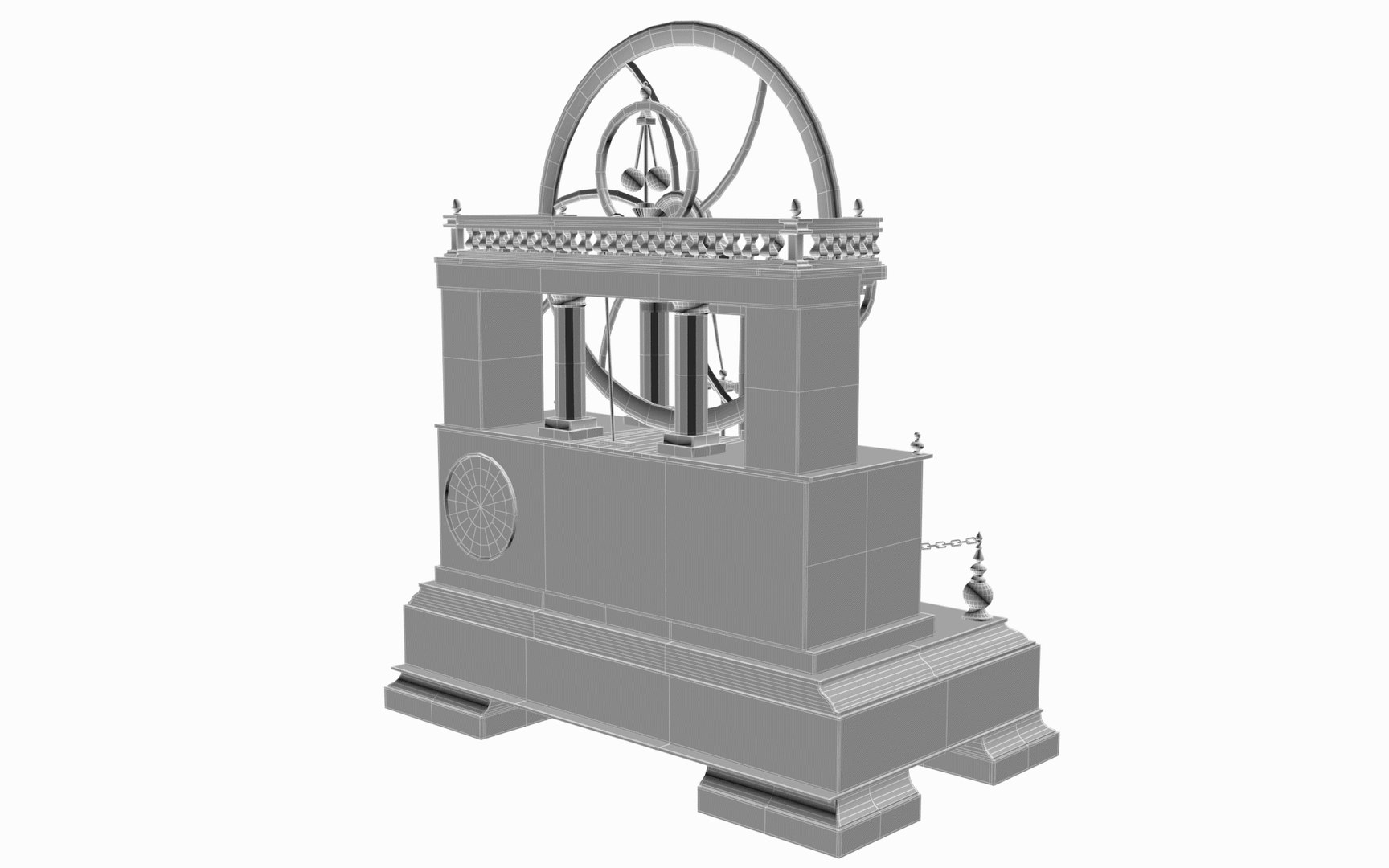 3D French Industrial Steam Engine Clock Model - TurboSquid 1777321