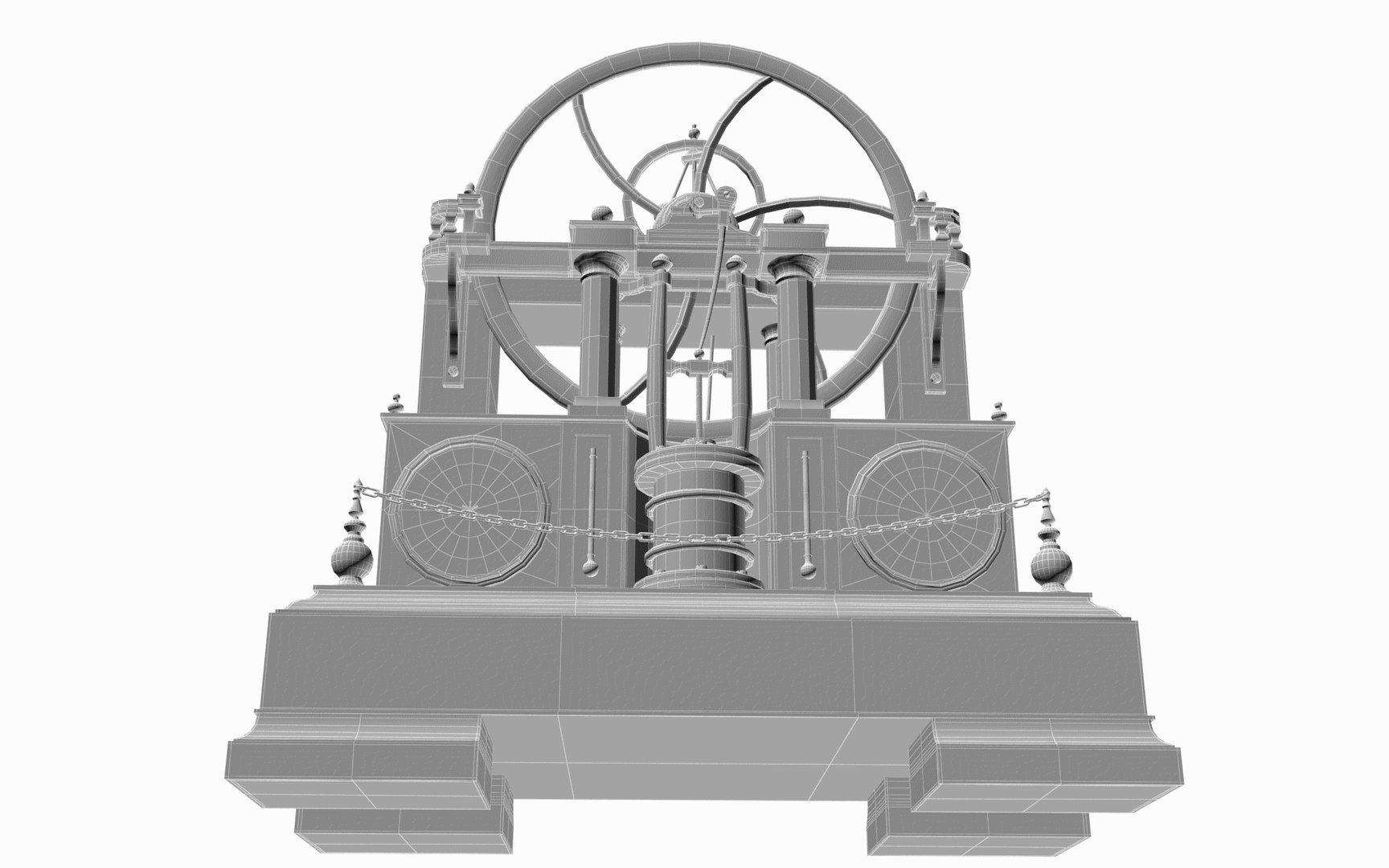 3D French Industrial Steam Engine Clock Model - TurboSquid 1777321