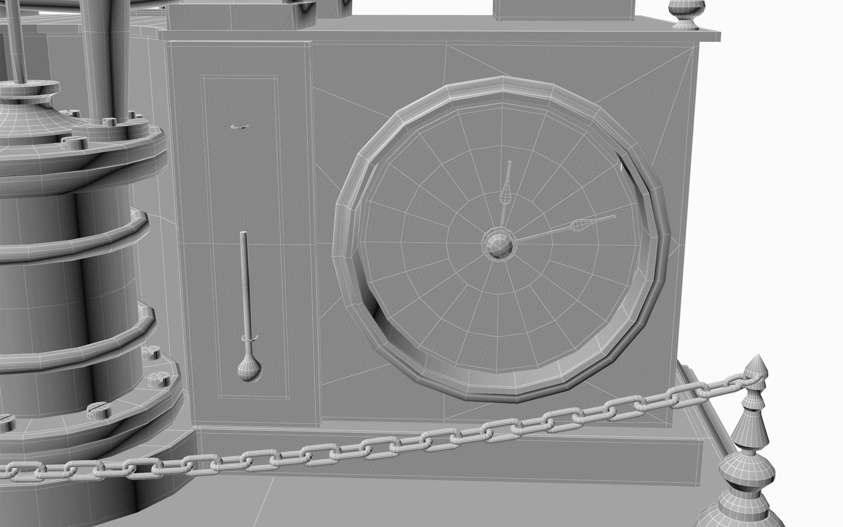 3D French Industrial Steam Engine Clock Model - TurboSquid 1777321