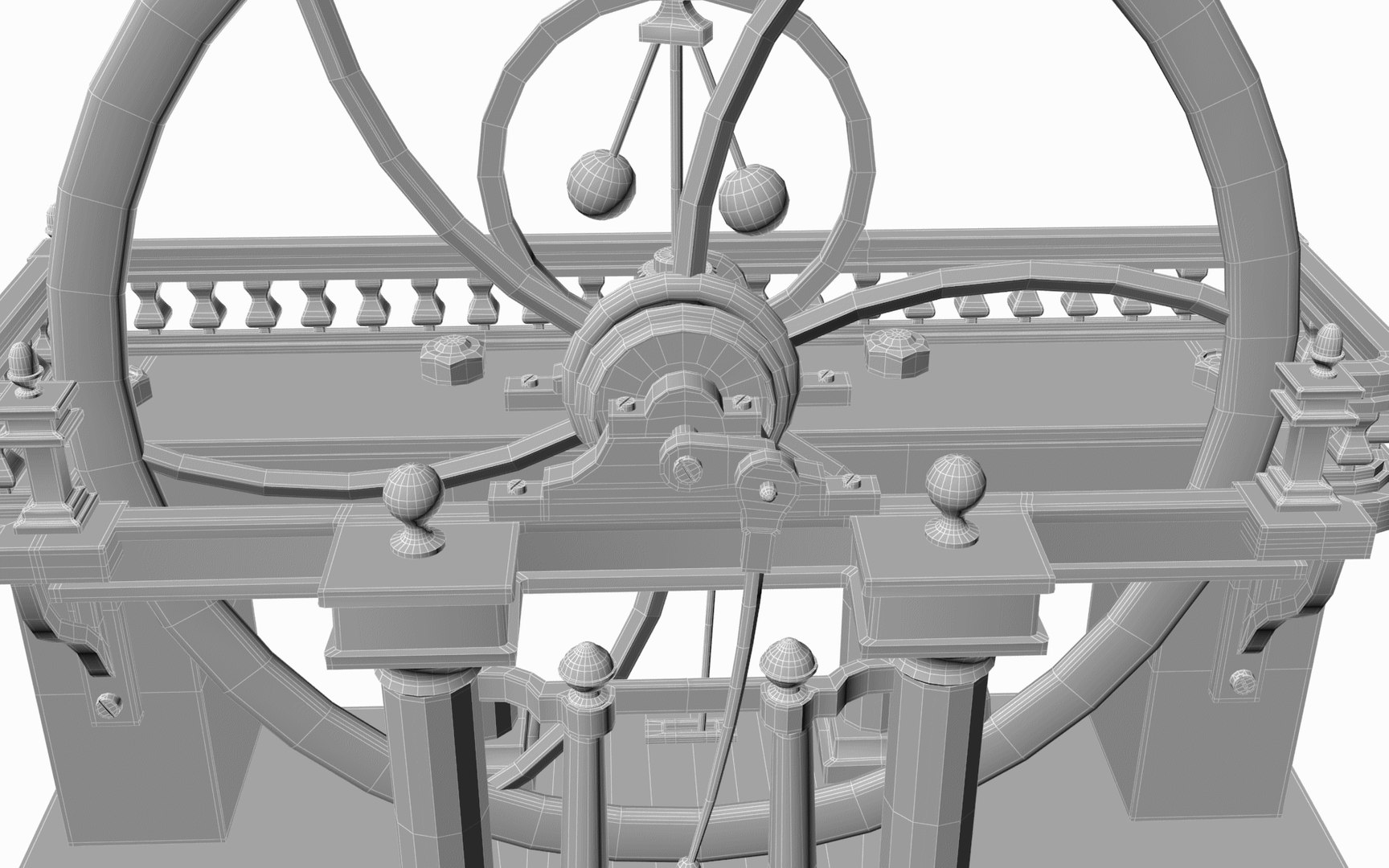 3D French Industrial Steam Engine Clock Model - TurboSquid 1777321