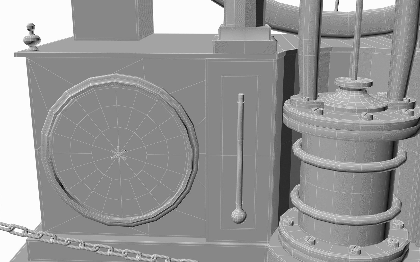 3D French Industrial Steam Engine Clock Model - TurboSquid 1777321