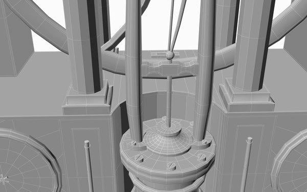 3D French Industrial Steam Engine Clock model - TurboSquid 1777321