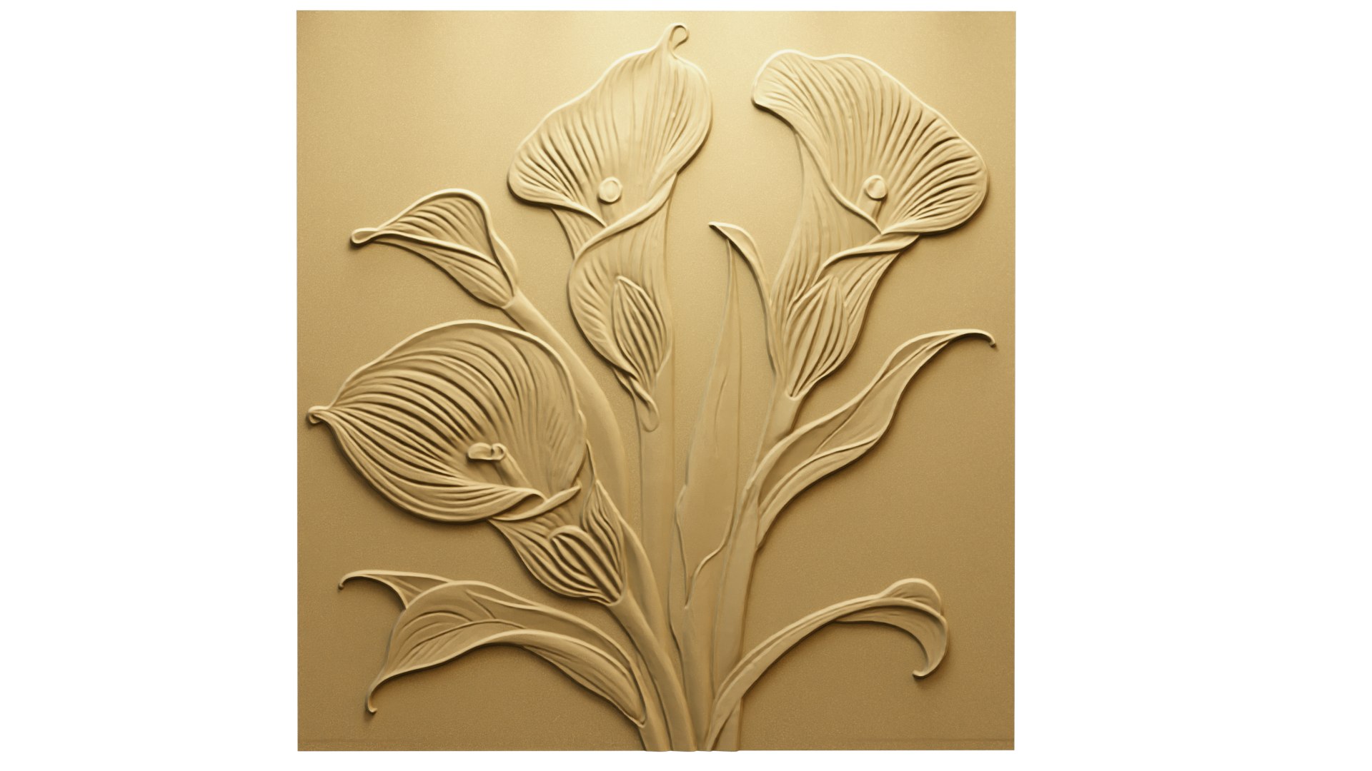 3D Modern Calla Lily Panel Wall Decor Set Relief Mural CNC 154 Model ...