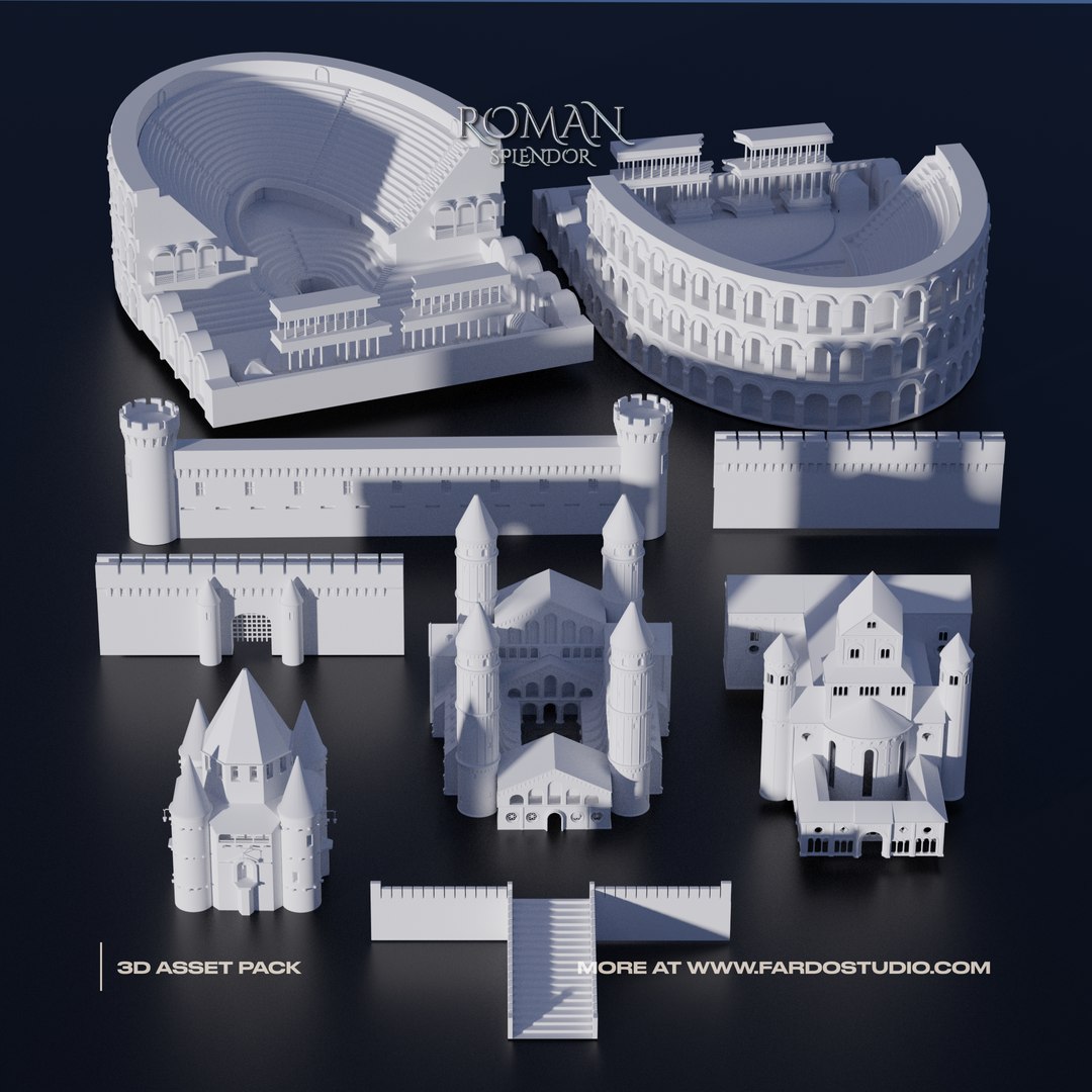 3D Romanesque 3D Asset Collection Model - TurboSquid 2165964