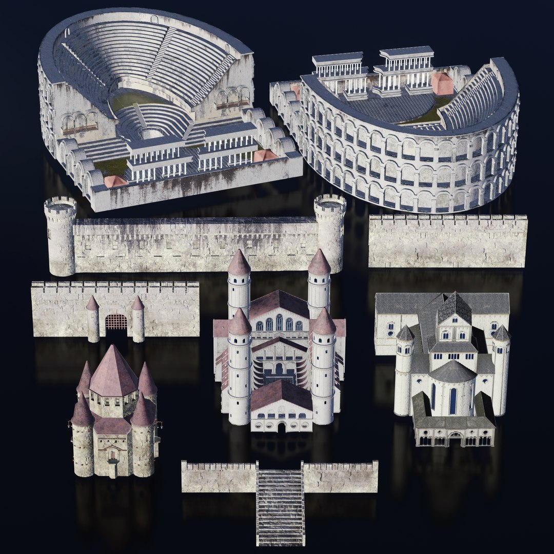 3D Romanesque 3D Asset Collection Model - TurboSquid 2165964