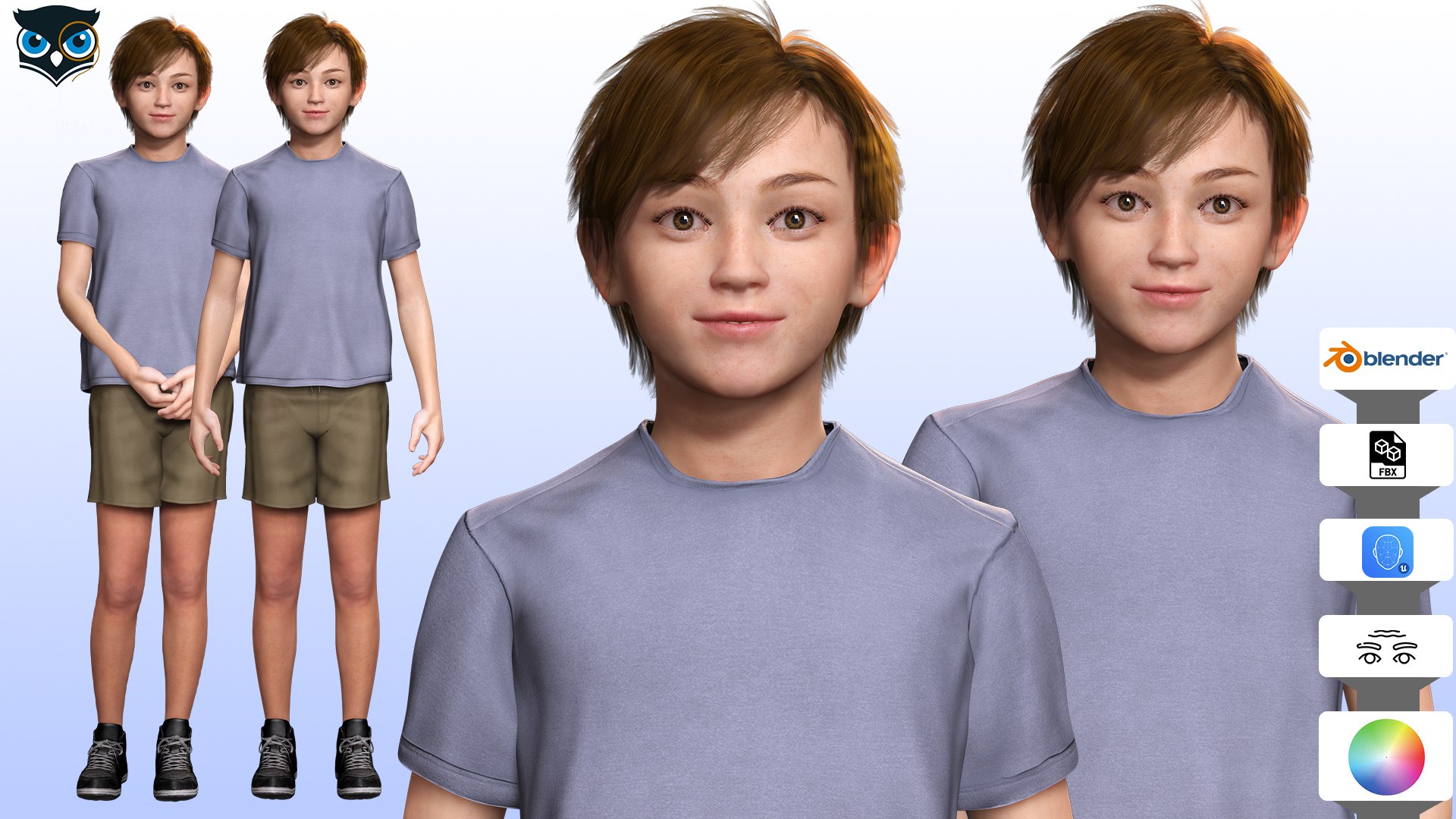 3D Model Mehal - Realistic Child Ready Kids Low-poly - TurboSquid 2217268