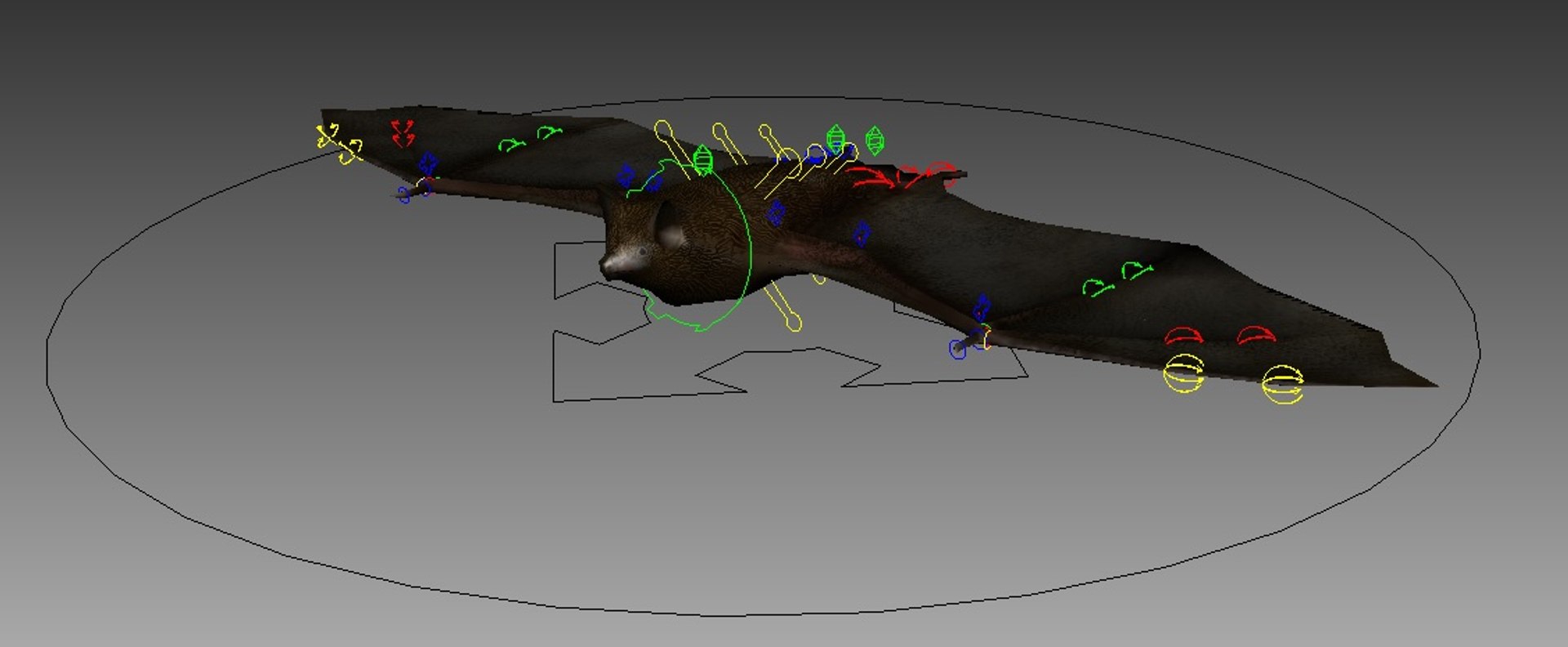 3d Model Rigged Bat Animations