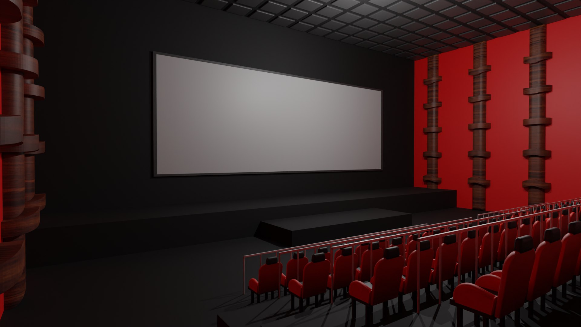 Movie Theater Interior 3D Model - TurboSquid 2159601