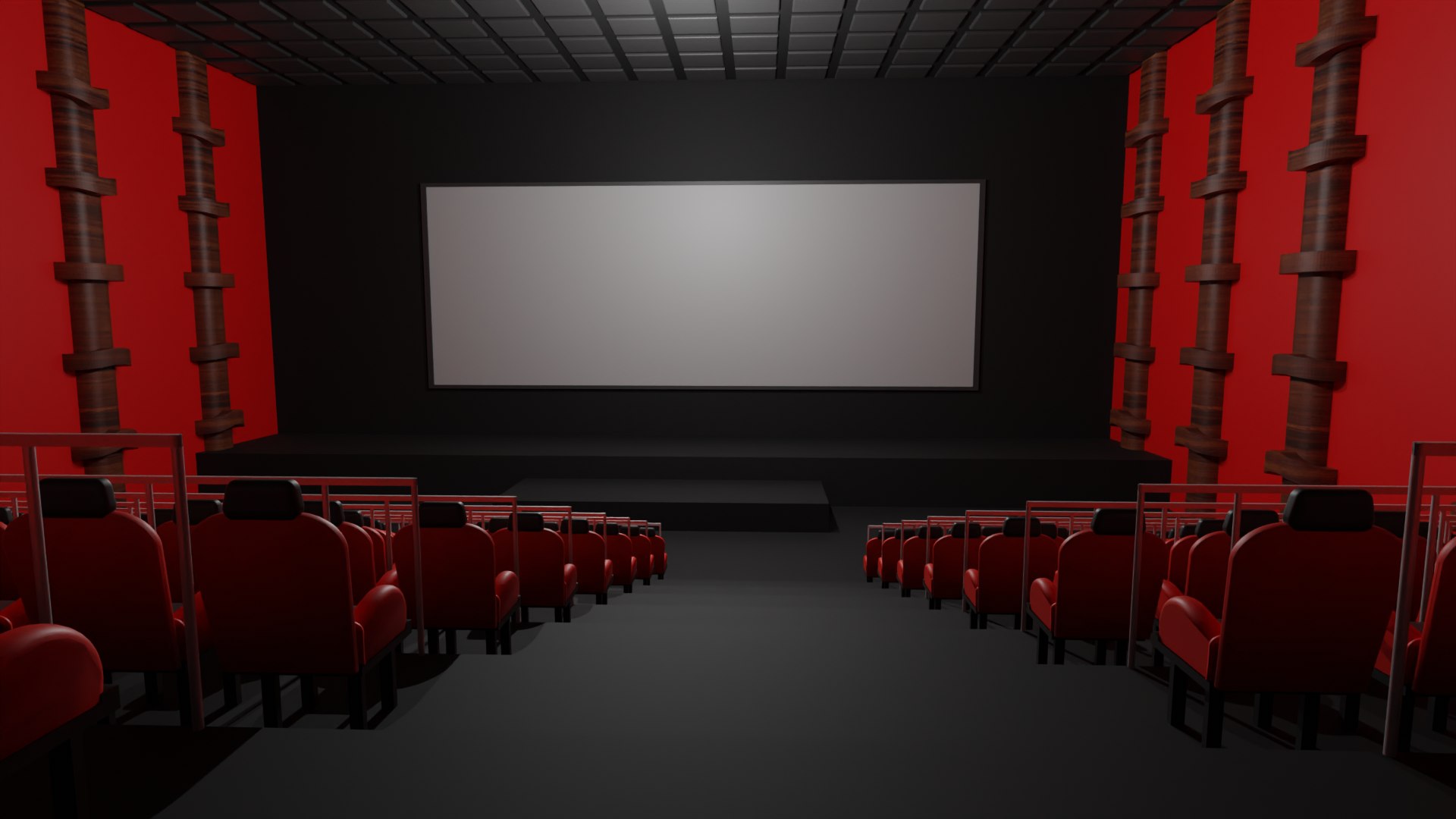 Movie Theater Interior 3D Model - TurboSquid 2159601