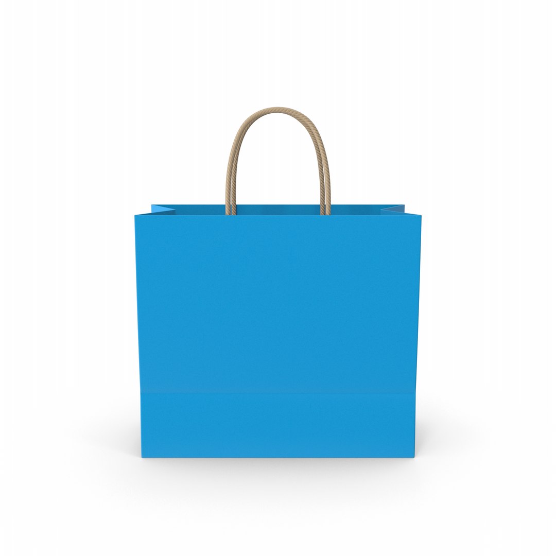 3D Blue Paper Bag Model - TurboSquid 1870940