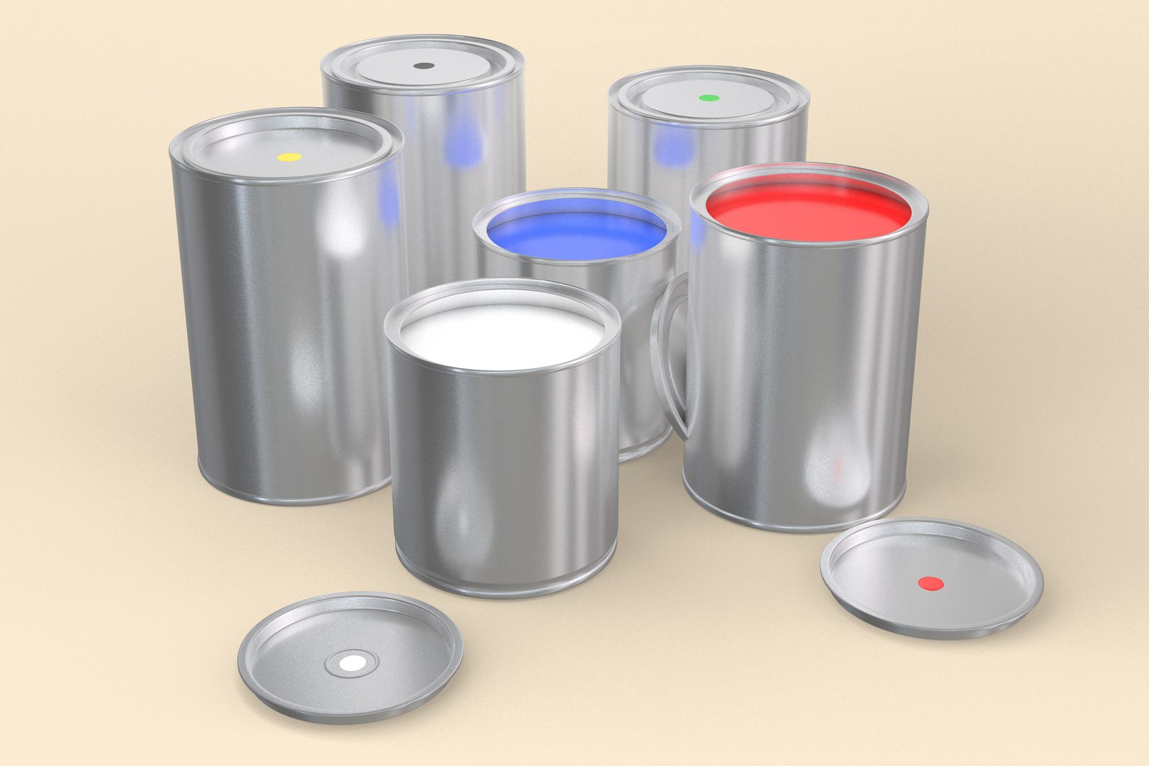 Paint Cans Set 3D - TurboSquid 2175027