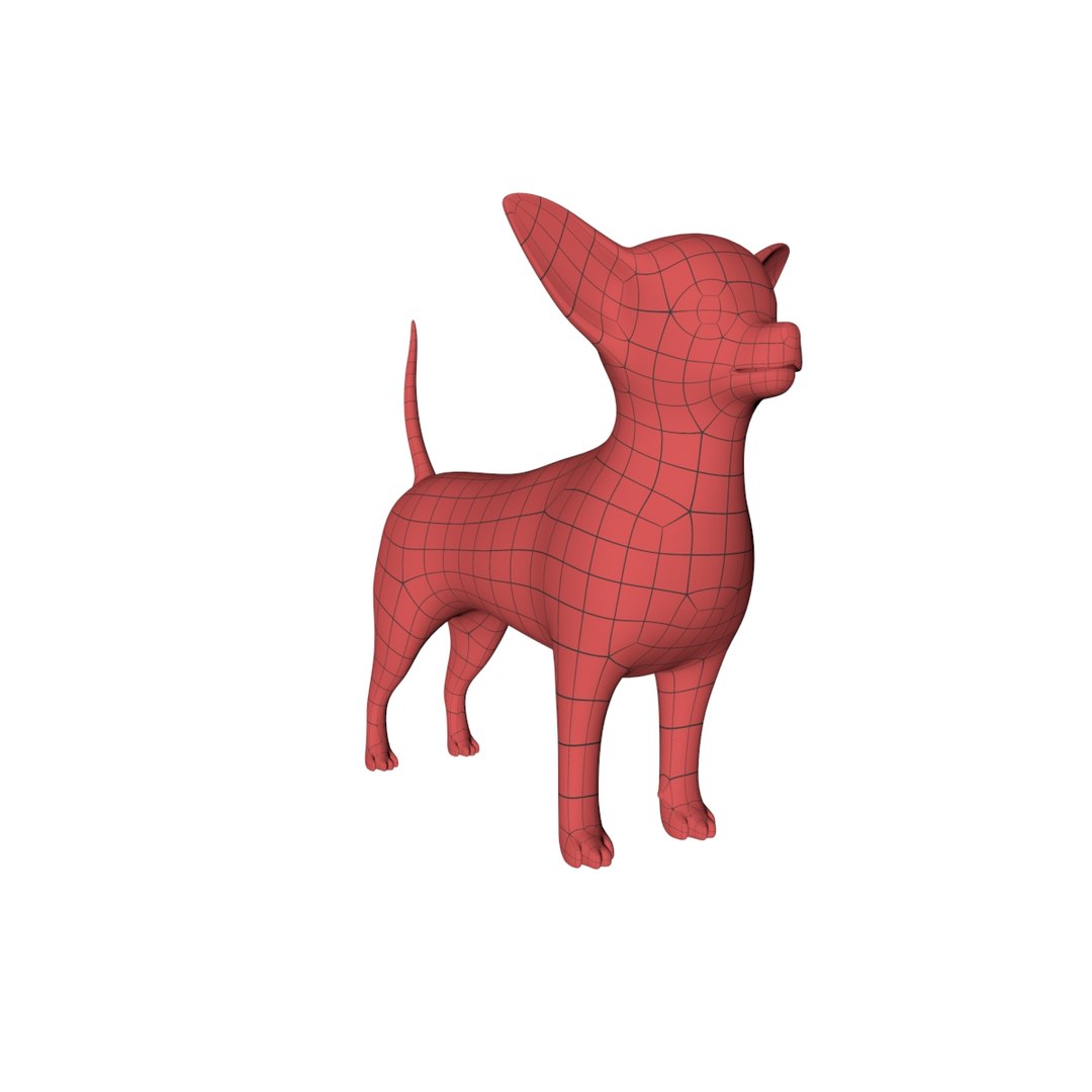 base mesh chihuahua dog c4d