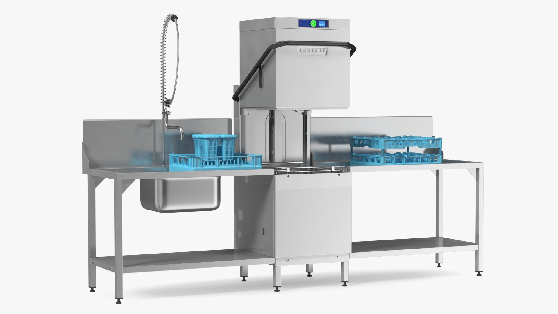 Dishwasher Hobart with Unloading Table 3D model - TurboSquid 1980904