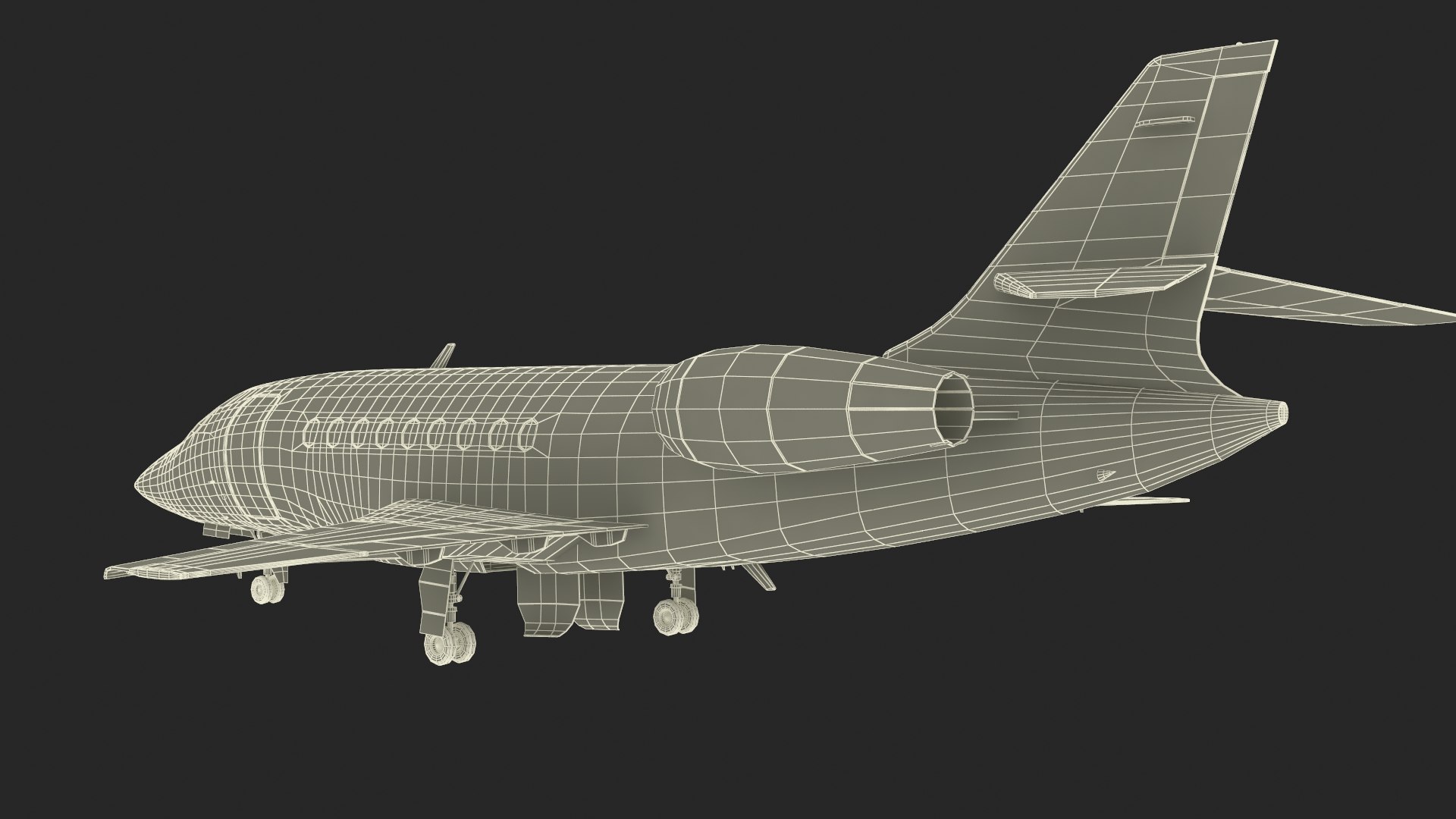 Falcon Business Jet Dassault 2000 Simplified Rigged For Maya 3D ...