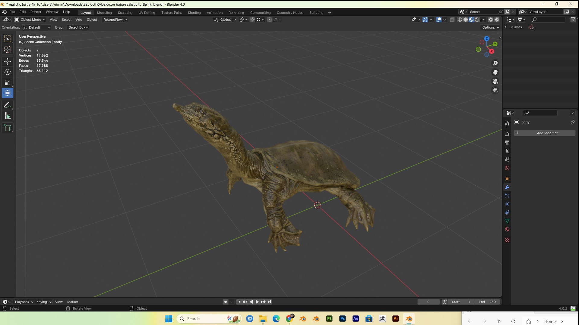 Realistic Turtle Pbr 4k 3D - TurboSquid 2397542