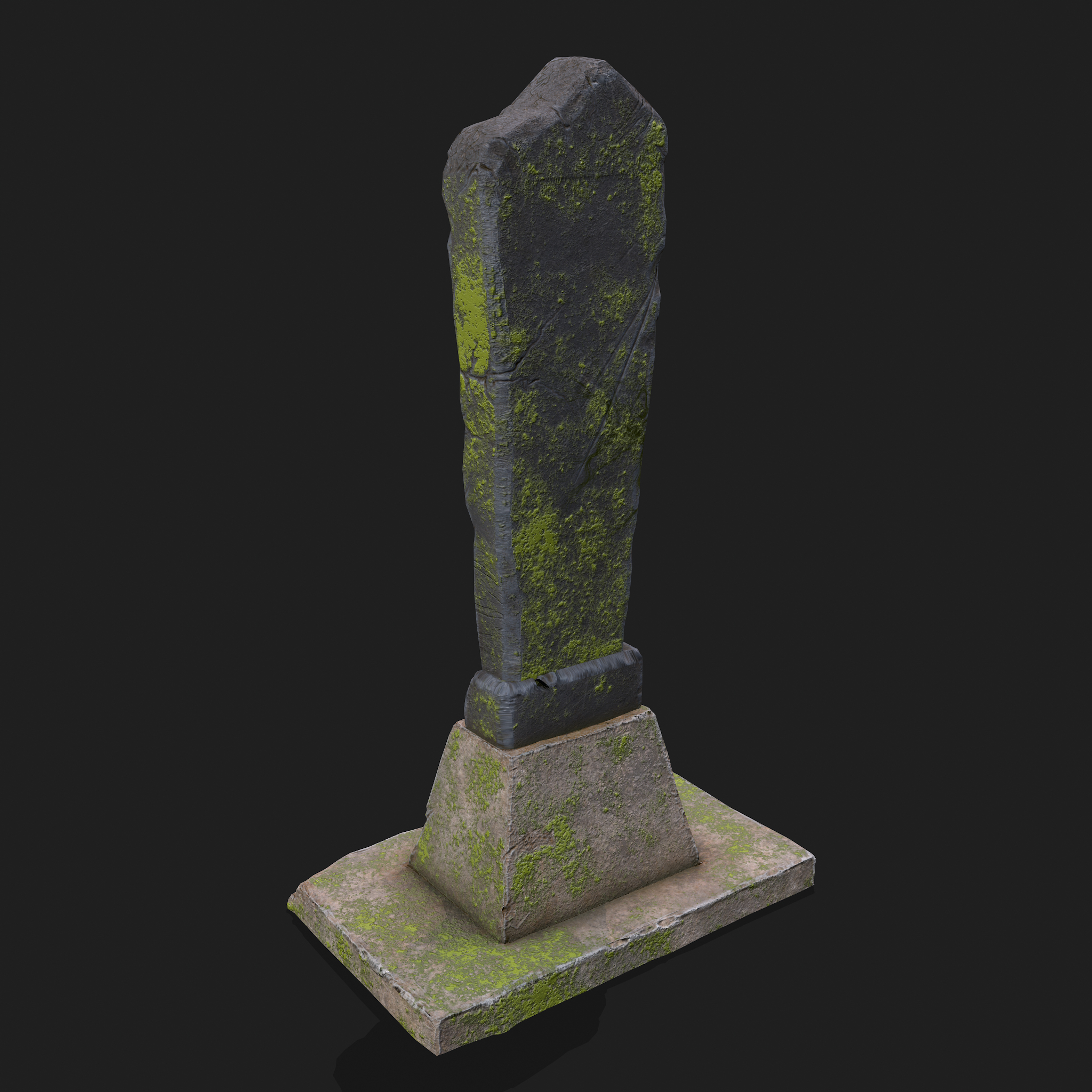 3D Mossy Grave Stone - TurboSquid 1758784